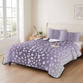 Art Purple 3 Piece Quilt Bedding Set with 2 Pillow Shams, Vintage White ...