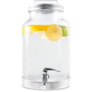 Style Setter, Round, Beck Clear Glass Beverage Dispenser with Stand and ...