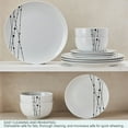 Studio Nova Linear Symphony 12 Piece Porcelain Dinnerware Set White ...