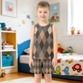 Brown Tone Argyle Pattern Plaids Pajamas Set Sleeveless Sleepwear Tank ...