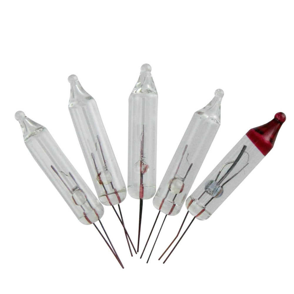 Pack Of 5 Clear Push In Mini Replacement Christmas Light Bulbs 12 Volt