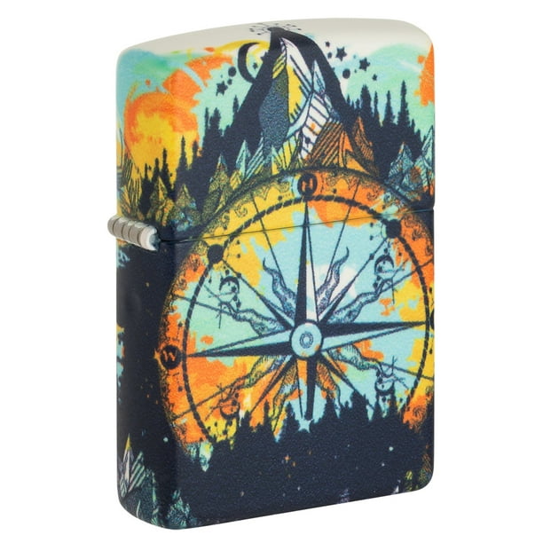 Zippo Compass Mountain Design 540 Color Glow-in-the-Dark Pocket Lighter - Walmart.com