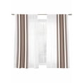 Brown Stripe Abstract Chiffon Sheer Curtains 72 Inches Long Modern ...