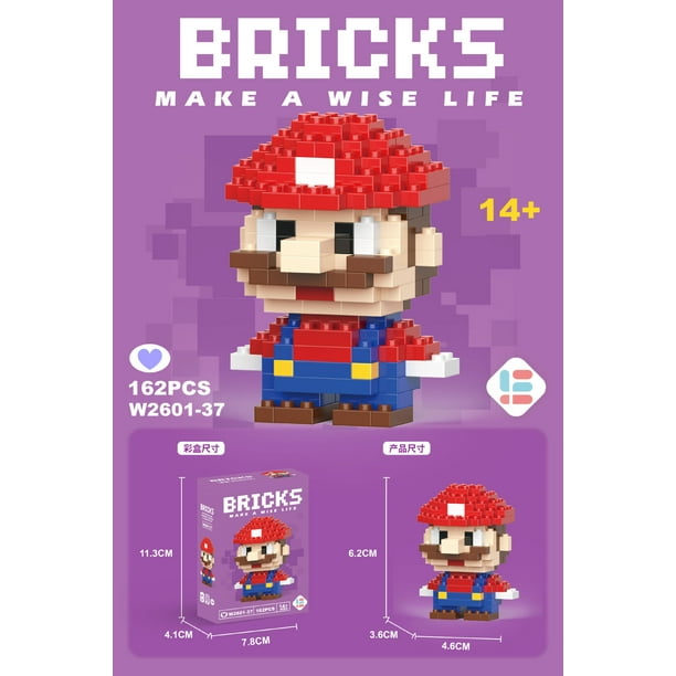 Bloques de Construcción Super Mario Bros Yangshaomei Luigi Yoshi Wario ...