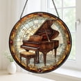 Grand Piano Stained Glass Style Suncatcher, Decorative Window Hanging ...
