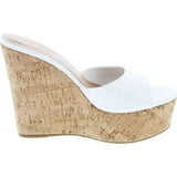 BAMBOO Women's Clear Band Platform Wedge Slide - Walmart.com