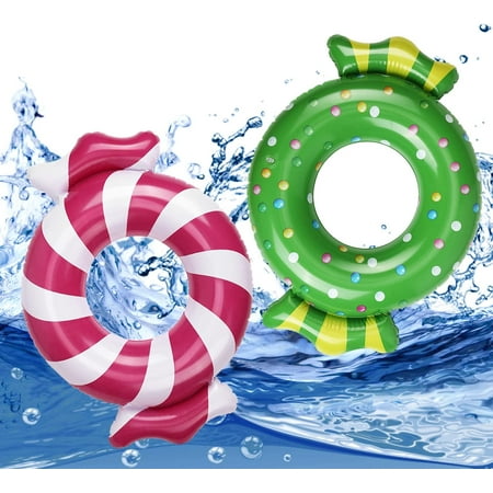 Inflatable Candy Swim Rings, 2 Pack Inflatable Summer Pool Float Tubes ...
