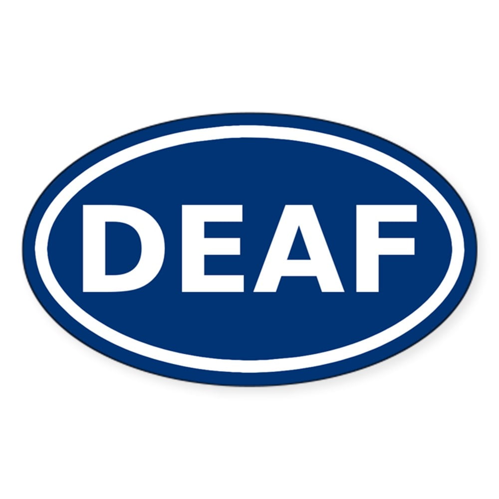 CafePress - DEAF Oval Sticker - Sticker (Oval) - Walmart.com