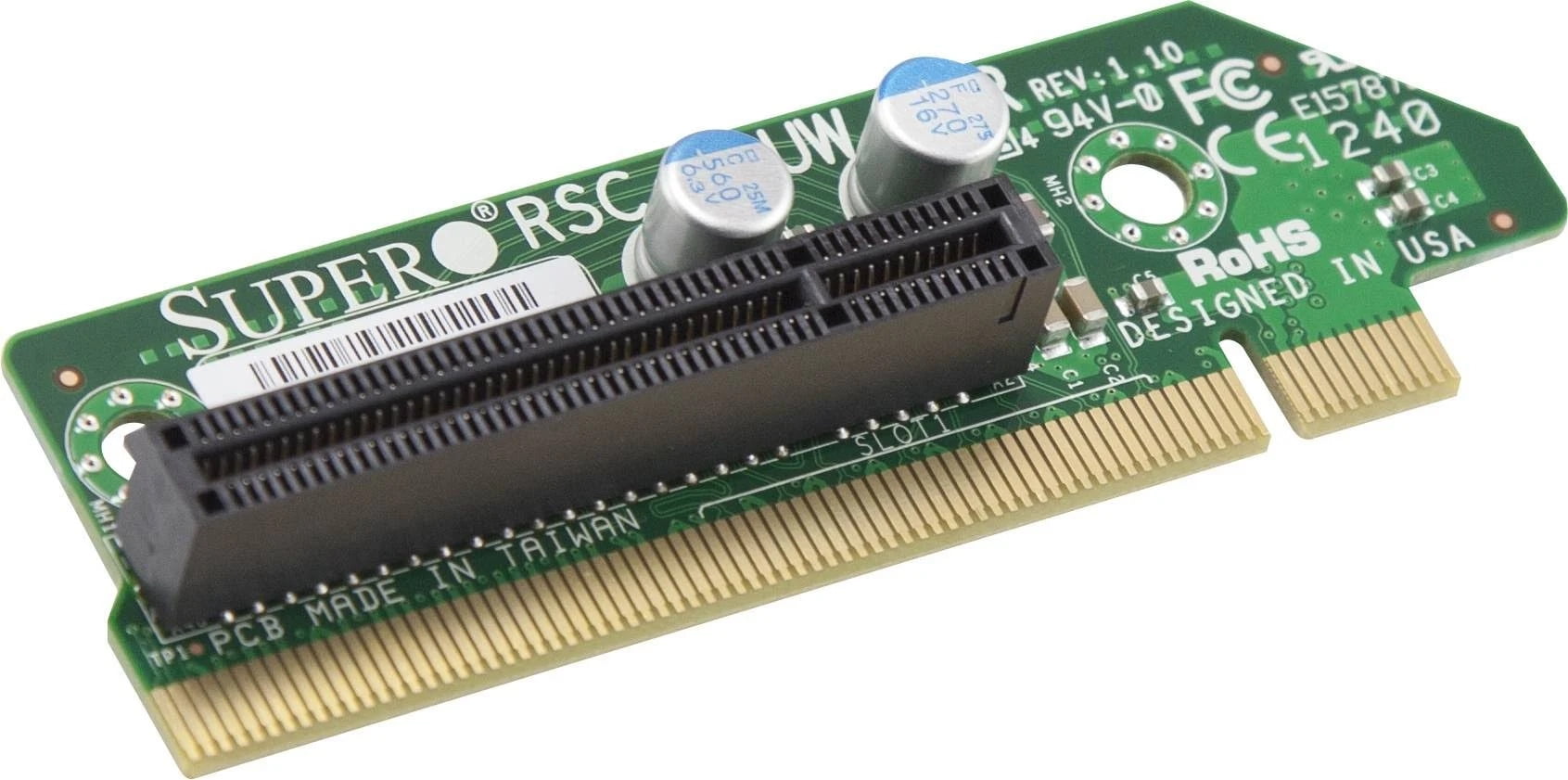 Supermicro RSC-R1UW-E8R 1U RHS WIO Passive Riser Card with one PCI-E x8 ...