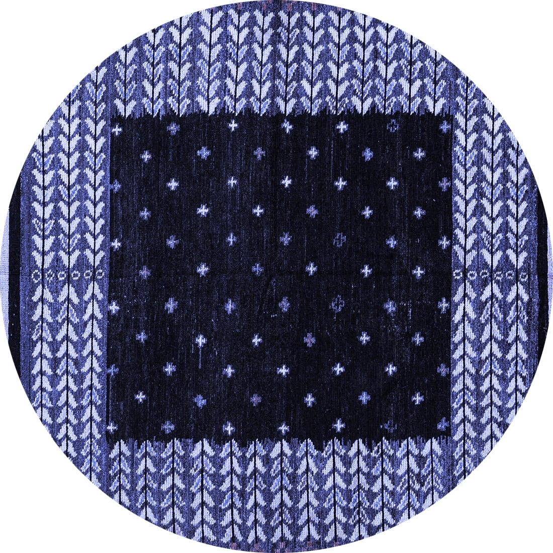 Ahgly Company Indoor Round Abstract Blue Modern Area Rugs, 8' Round ...