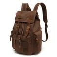 koolehaoda Vintage Canvas Travel Laptop Backpack Leather Rucksack ...