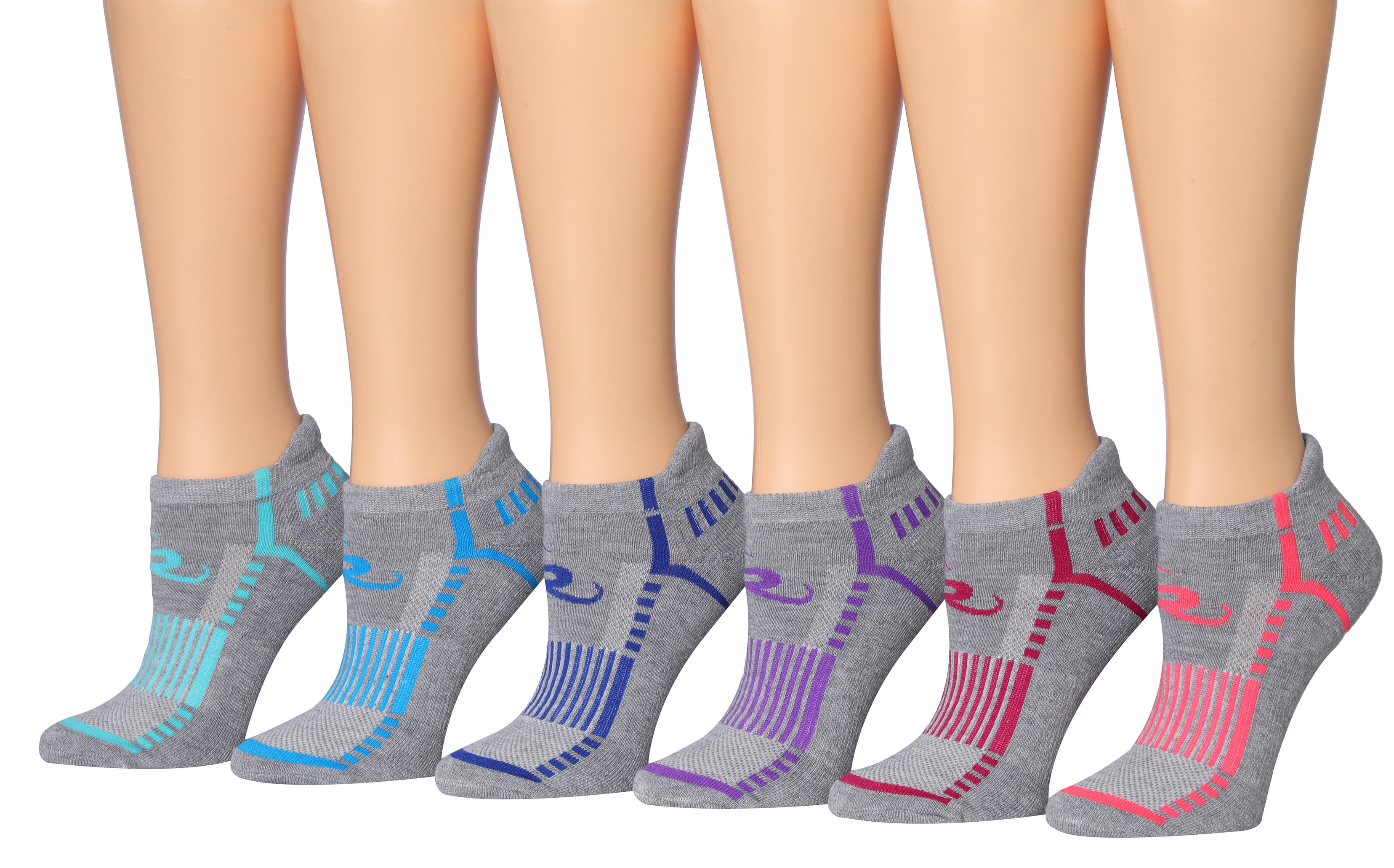 Ronnox Women's 6-Pairs Low Cut Running & Athletic Performance Tab Socks ...