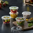 GUSTO 4 Oz Small Plastic Condiment Containers, Leak-Proof Airtight Lids ...