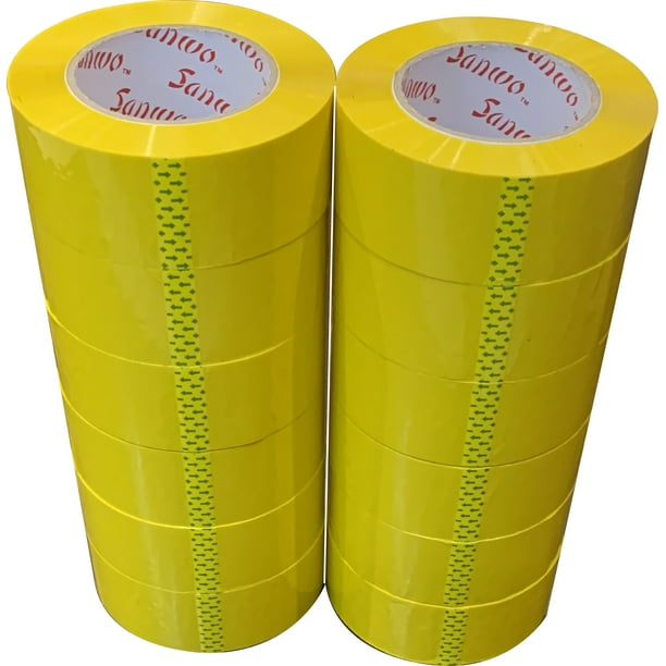 PAQUETE CON 12 CINTAS ADHESIVAS DE MARCAJE COLOR AMARILLO MARCA SANWO ...