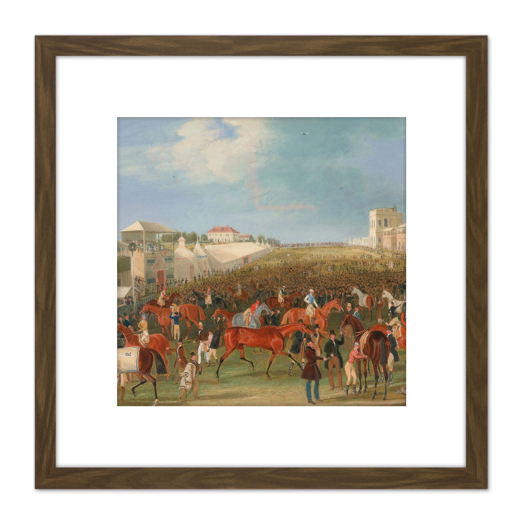 Pollard Epsom Races The Race Over Painting 8X8 Inch Square Wooden ...