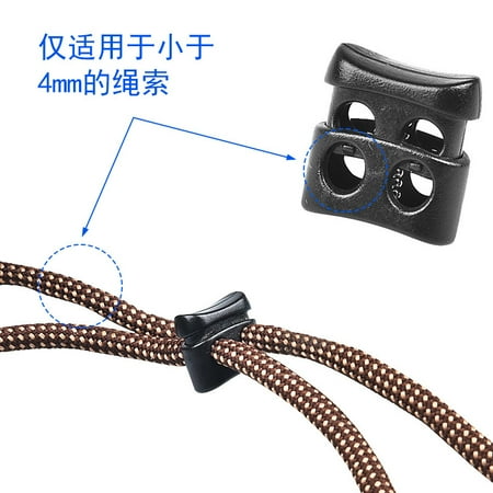 10Pcs Plastic Dual Hole Spring Loaded Clamps Drawstring Rope Cord Locks ...
