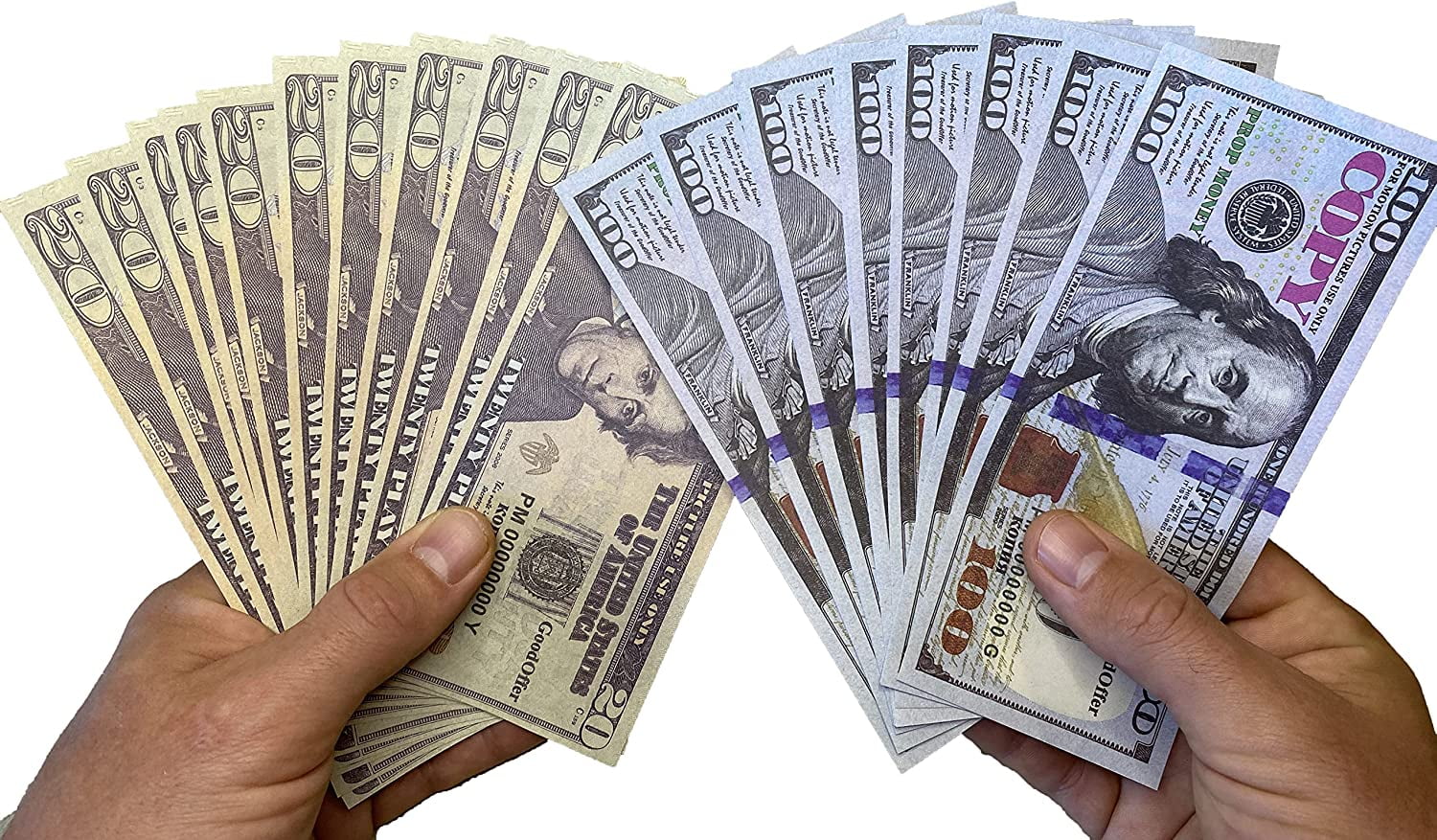50 pcs $20 & 50 pcs $100 Dollars Prop Money – Realistic Play Money 100 ...
