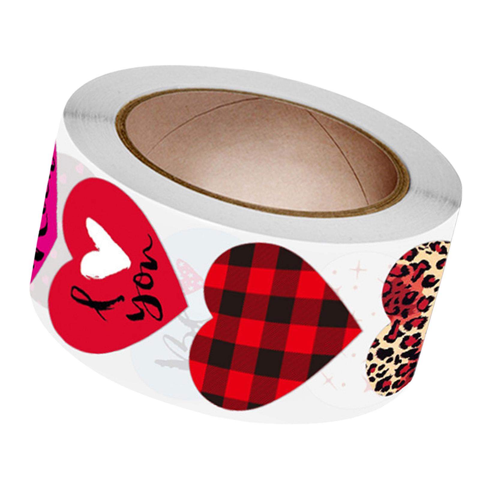 500x Self Sticky Heart Stickers Roll Party Favors Tags Bookmarks labels ...