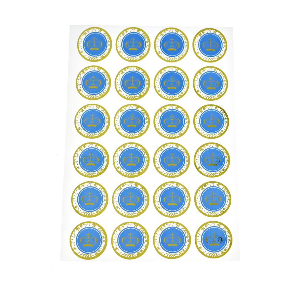 Gold Foil Prince Crown Seal Stickers, Royal Blue, 1-Inch, 24-Count ...