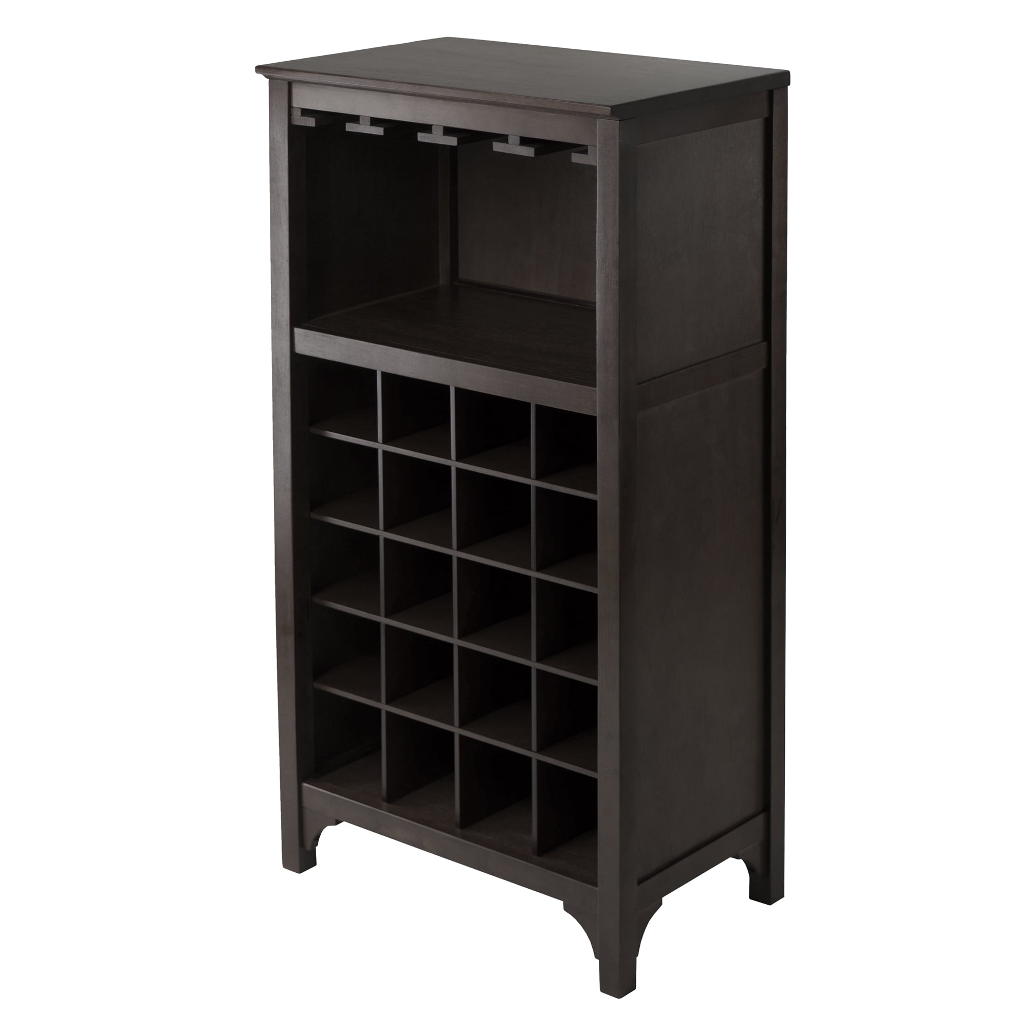 Winsome Wood Ancona Modular 20- Bottle Wine Cabinet, Espresso Finish ...
