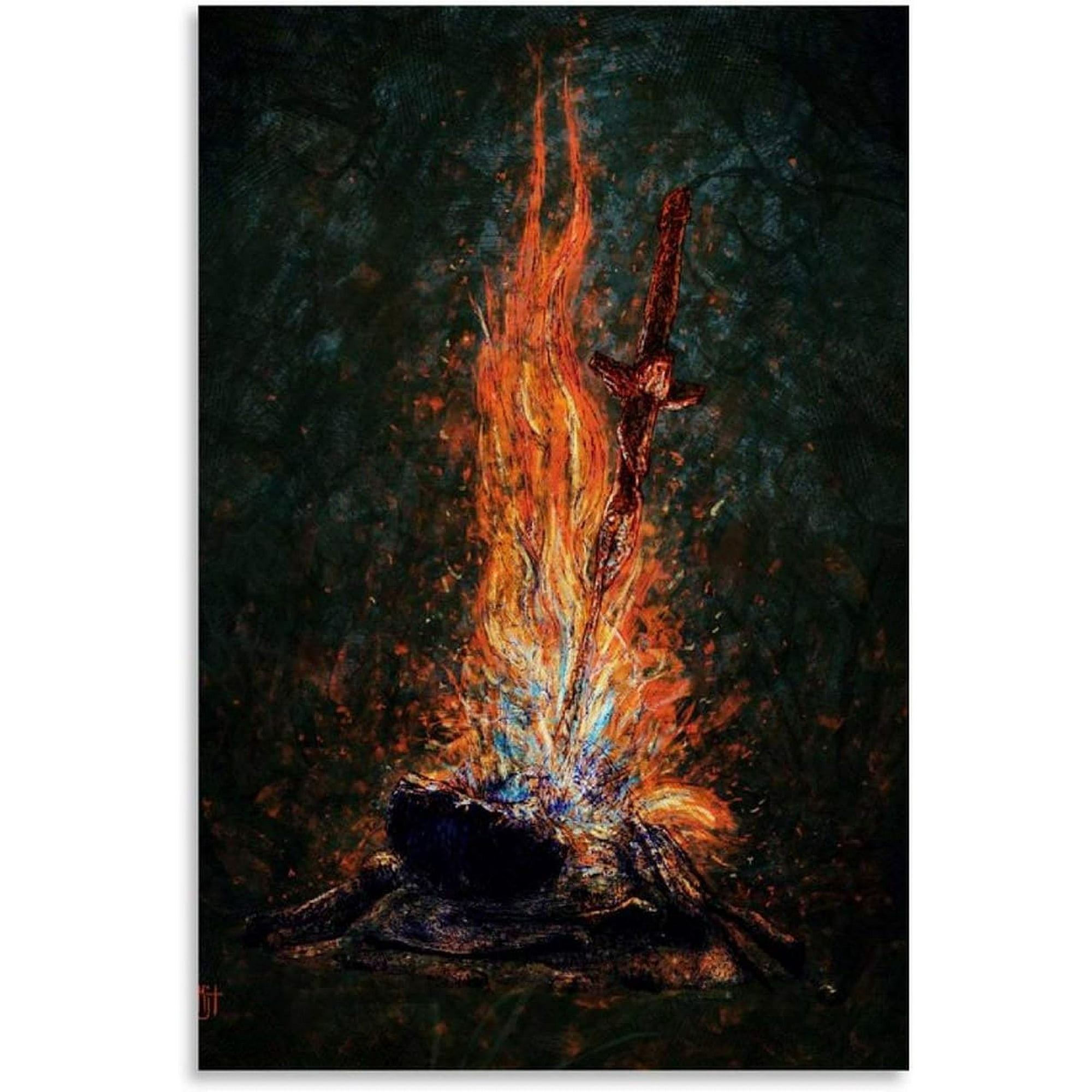 Click here for Pphaosho Dark Souls Bonfire Poster Frameless Paint... prices