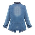 Levmjia Denim Jacket for Women Long Sleeve Casual Outwear Plus Size Ladies Oversize Jeans Chain ...