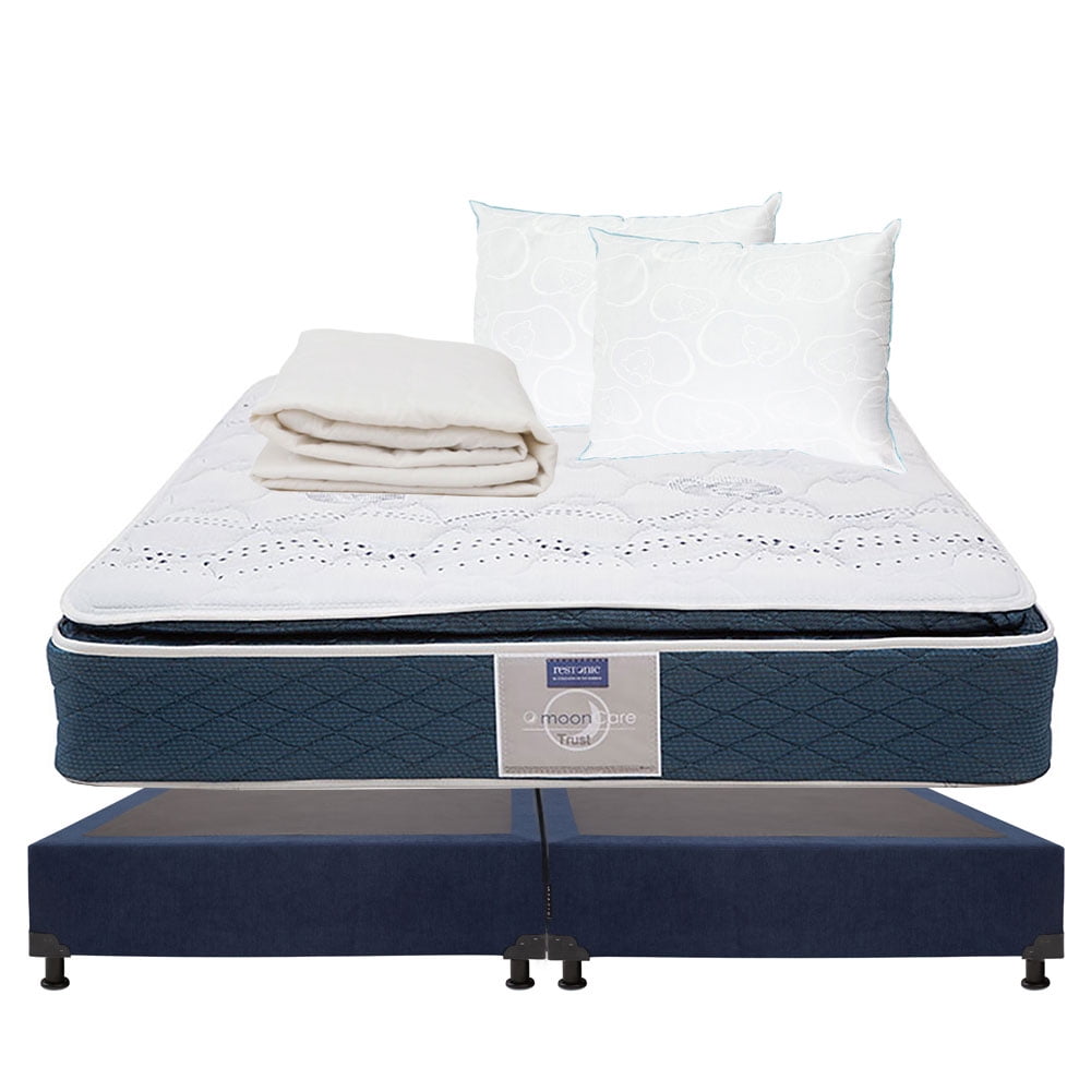 Colchón King Size Trust+Box+2 Almohadas Oso+Protector de Colchon Spring ...