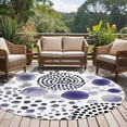 Abstract Circles Round Rugs for Living Room 7ft Modern Minimalist ...