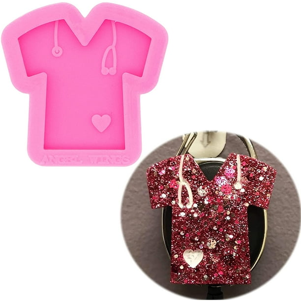 T-shirt Shape Keychain Silicone Mold Doctor Theme DIY Ice Cream Pudding ...