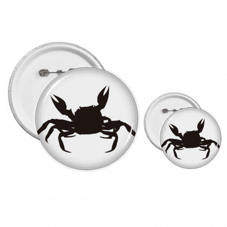 Black Crab Illastrate Marine Organism Pins Badge Button Design Kit ...