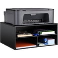 Printer Stand Shelf with Storage Wood Desk Paper Organzier for Home ...