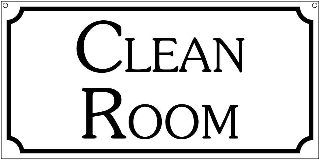 Clean Room- 6x12 Aluminum Retro Laundry Safety sign - Walmart.com