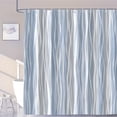 Blue Grey Ombre Shower Curtain, Modern Wavy Abstract Striped Line ...