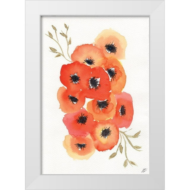 Lee, Judson 11x14 White Modern Wood Framed Museum Art Print Titled - Vivid Anemones II - Walmart.com