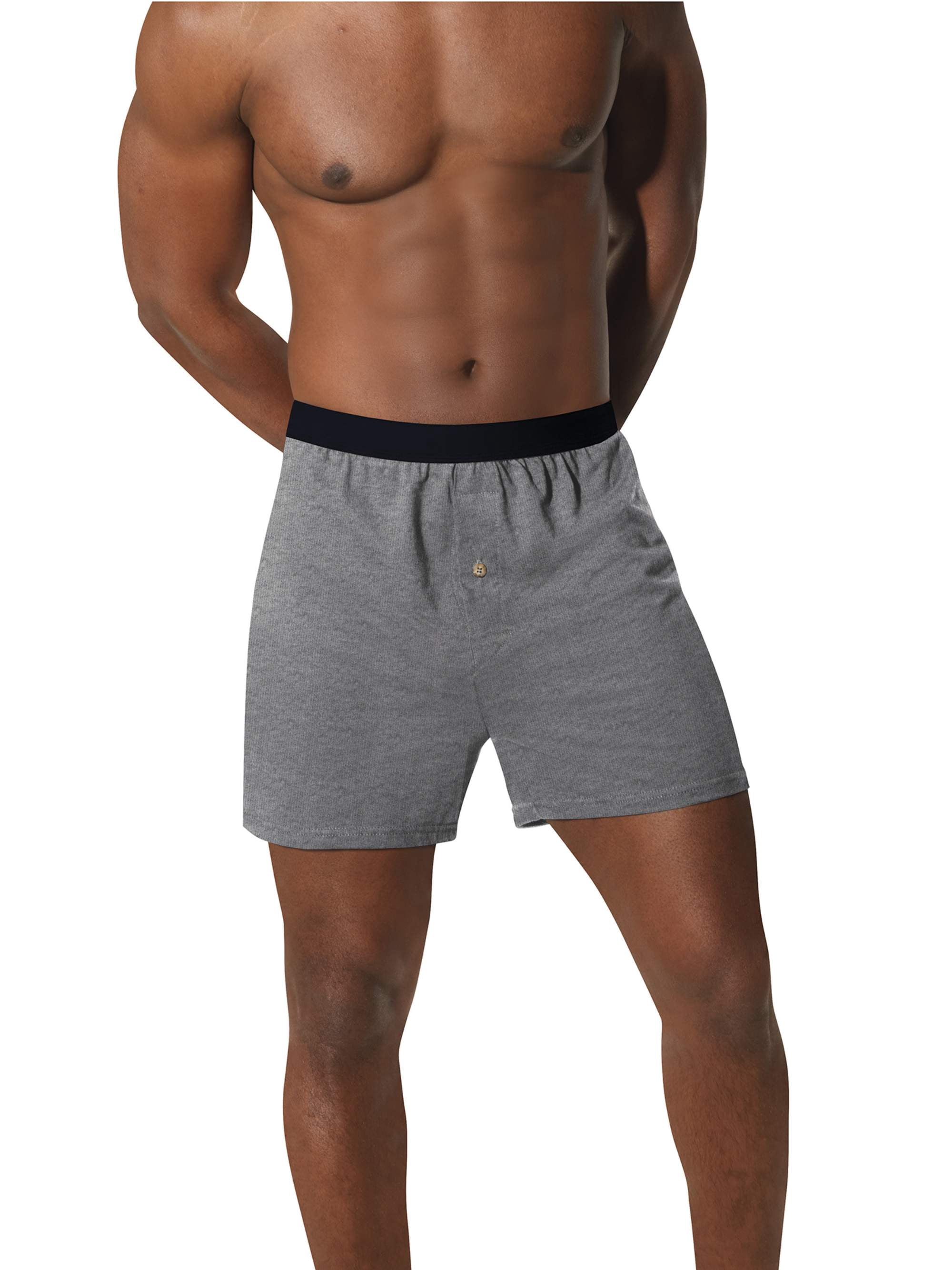 Hanes Men s Big Tall ComfortSoft Solid Knit Boxers 4 Pack Walmart