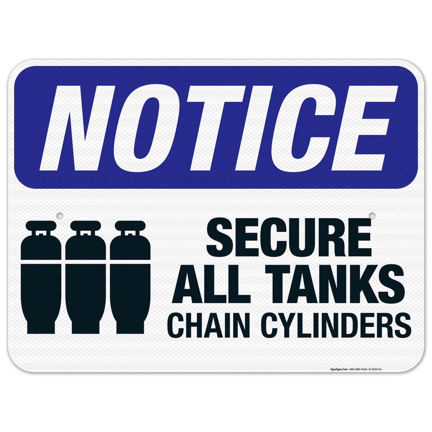 Secure All Tanks, Chain Cylinders Sign, ANSI Notice Sign, 18x24 ...