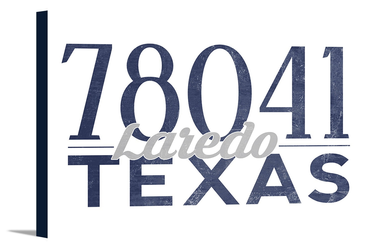 Laredo, Texas - 78041 Zip Code (Blue) - Lantern Press Artwork (18x12 ...
