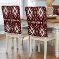 Brown Red Rectangle Chair Back Covers Set of 4 Tribal Retro Classic ...