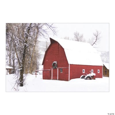 Winter Red Barn Backdrop Banner - Party Decor - 3 Pieces - Walmart.com