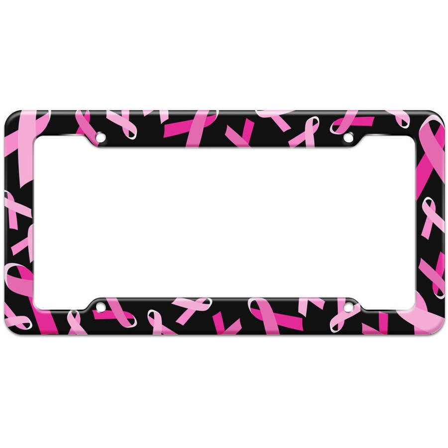 Breast Cancer Awareness Pattern License Plate Frame - Walmart.com