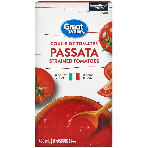 Great Value Passata Strained Tomatoes, 480 mL - Walmart.ca