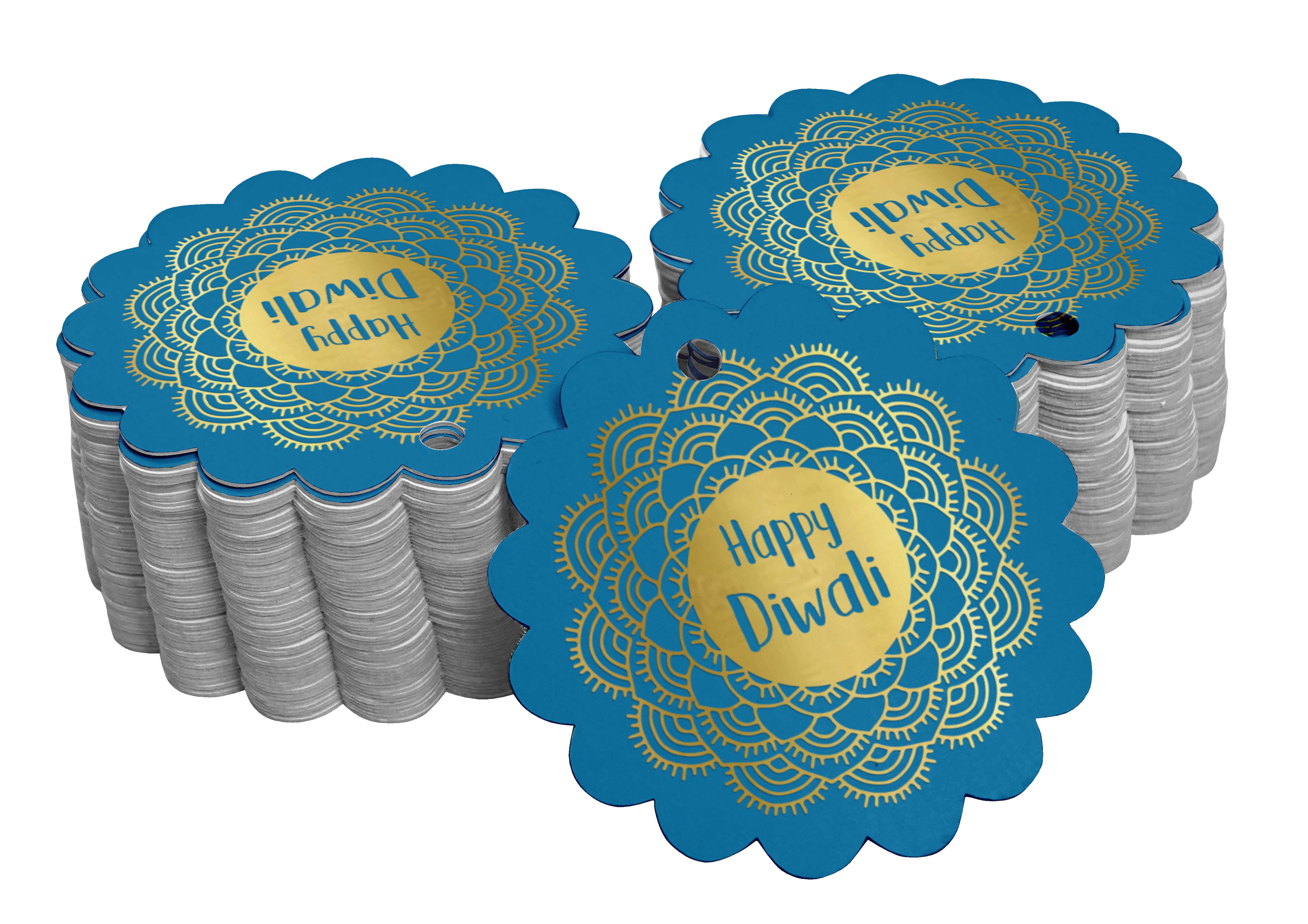 Inkdotpot 100 Pack Happy Diwali Favor Paper Tags Craft Real Gold Foil ...