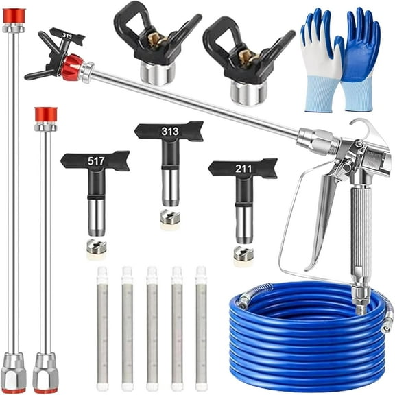 16 Pcs Airless Paint Sprayer Gun Kit – 3600PSI Professional Spray Gun ...