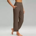 Bibifish Womens Pants Solid Color High Waisted Cropped Yoga Pants ...