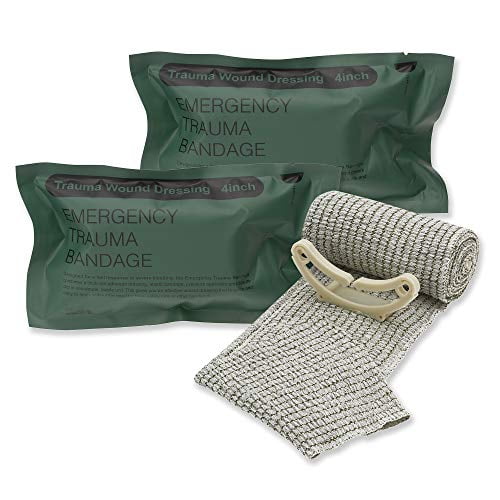 2 Pack Emergency Trauma 4" Israeli Style Bandage - Combat Military ...