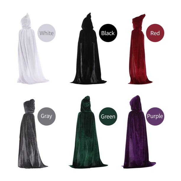 Hooded Cloak Unisex Long Cloak Fancy Dress Role Costumes Outwear Party ...