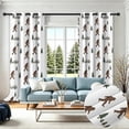 Bigfoot and Tree White Pattern Blackout Curtains,Triple Weaved Fabric ...