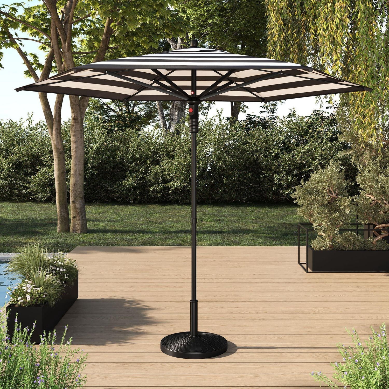 HOMETRENDS 7.5 ft. Round Push-Up Market Patio Umbrella - Walmart.ca