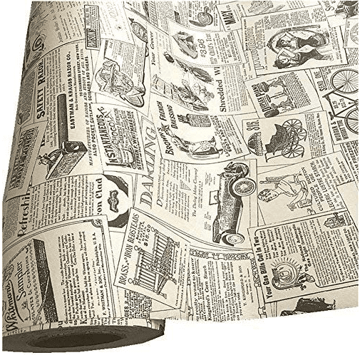 MOYISHI 17x118 Inch Self Adhesive PVC Vintage Newspaper Vinyl Shelf ...