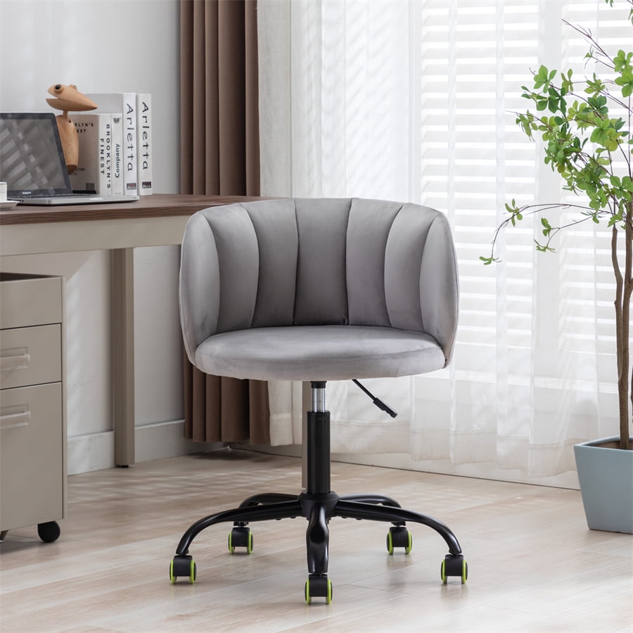 360 Degrees Rotation Chairs with Pulley, Velvet Leisure Chair with Cozy ...